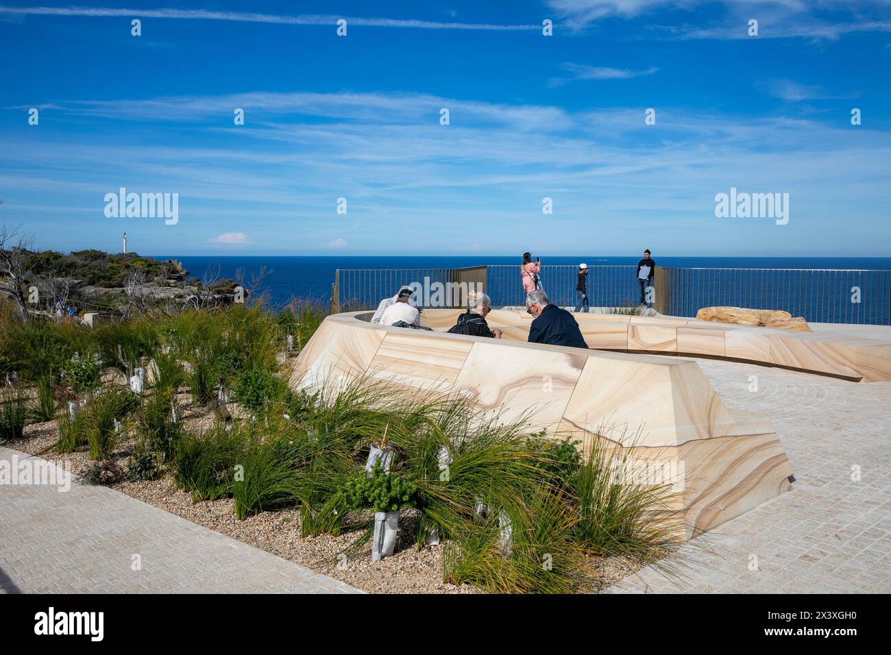 North head Manly, visitors at Burragula lookout on the Fairfax Track ...