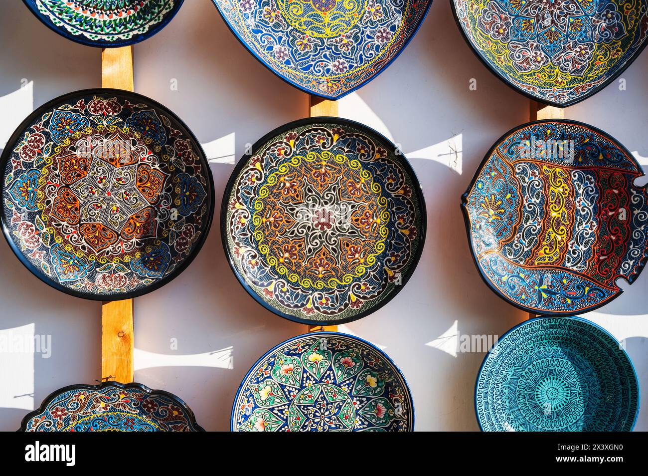 traditional Asian Arab Uzbek ceramic plates hand-painted at the ...