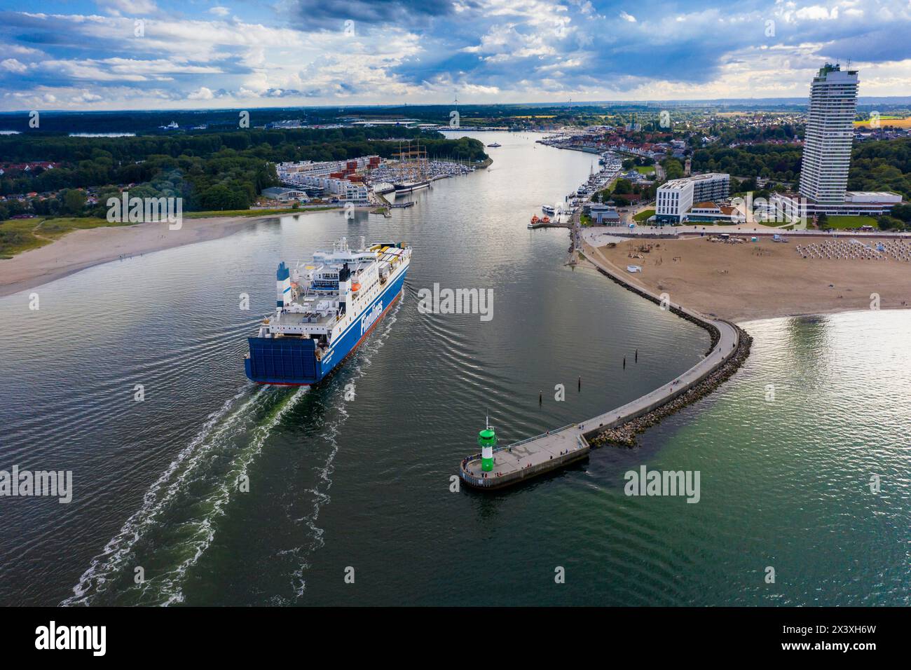 Europe, Germany. Schleswig-Holstein. Travemuende. Finnlines ferry Stock ...