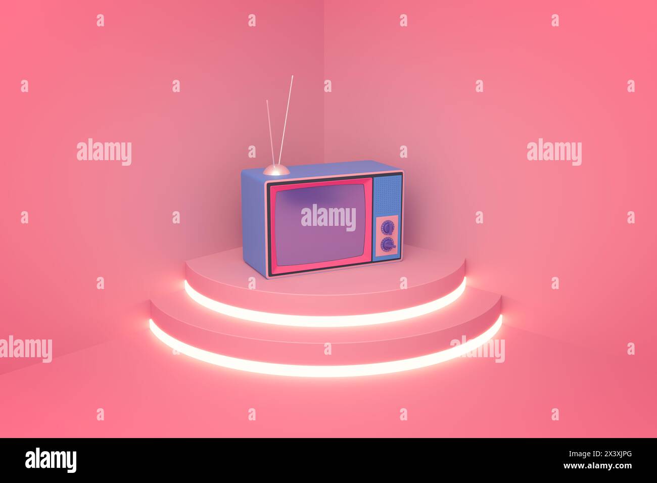Retro tv pink hi-res stock photography and images - Alamy