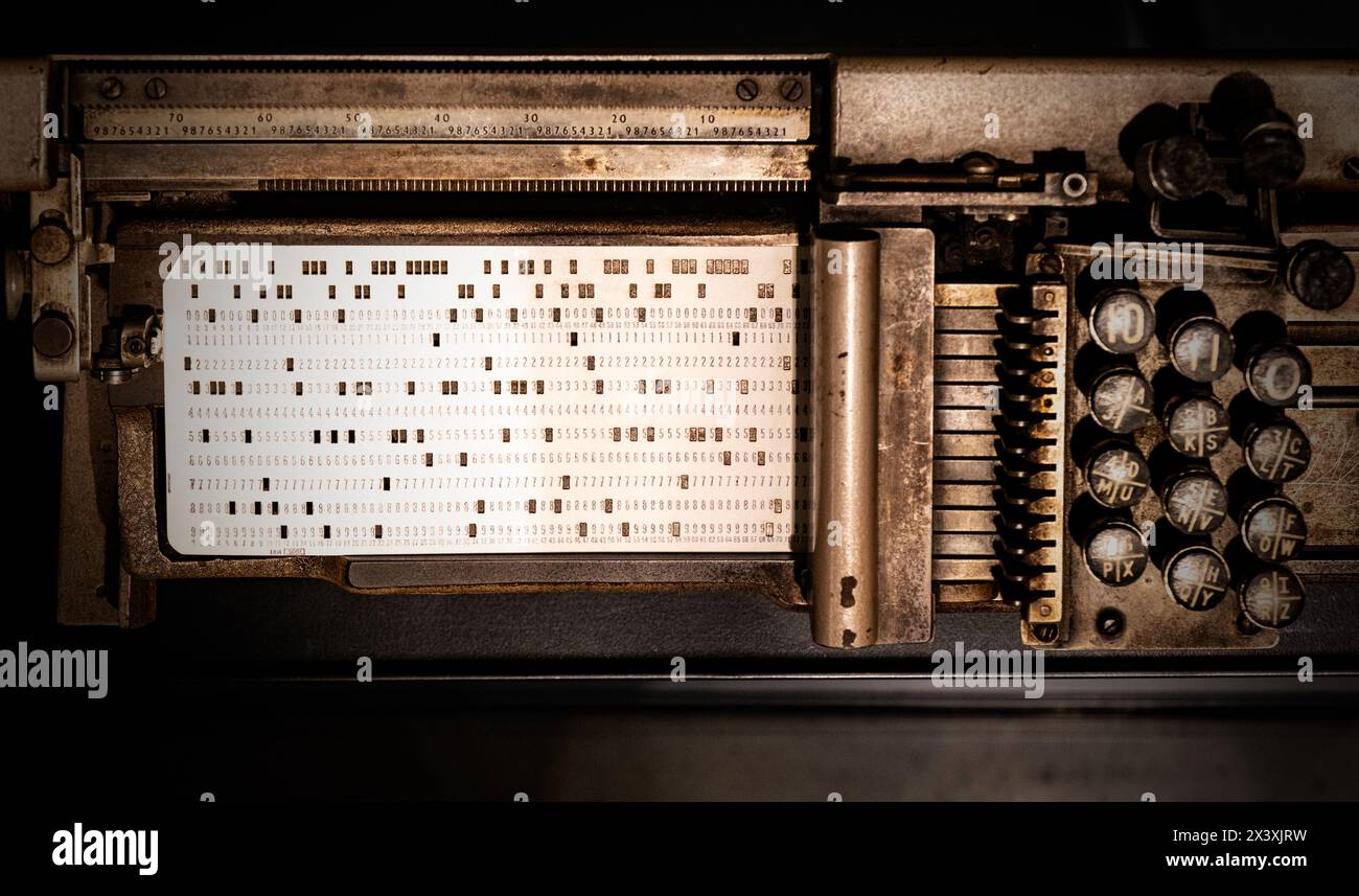 Historic Hollarith punched card ( machine ) at Bletchley Park ...