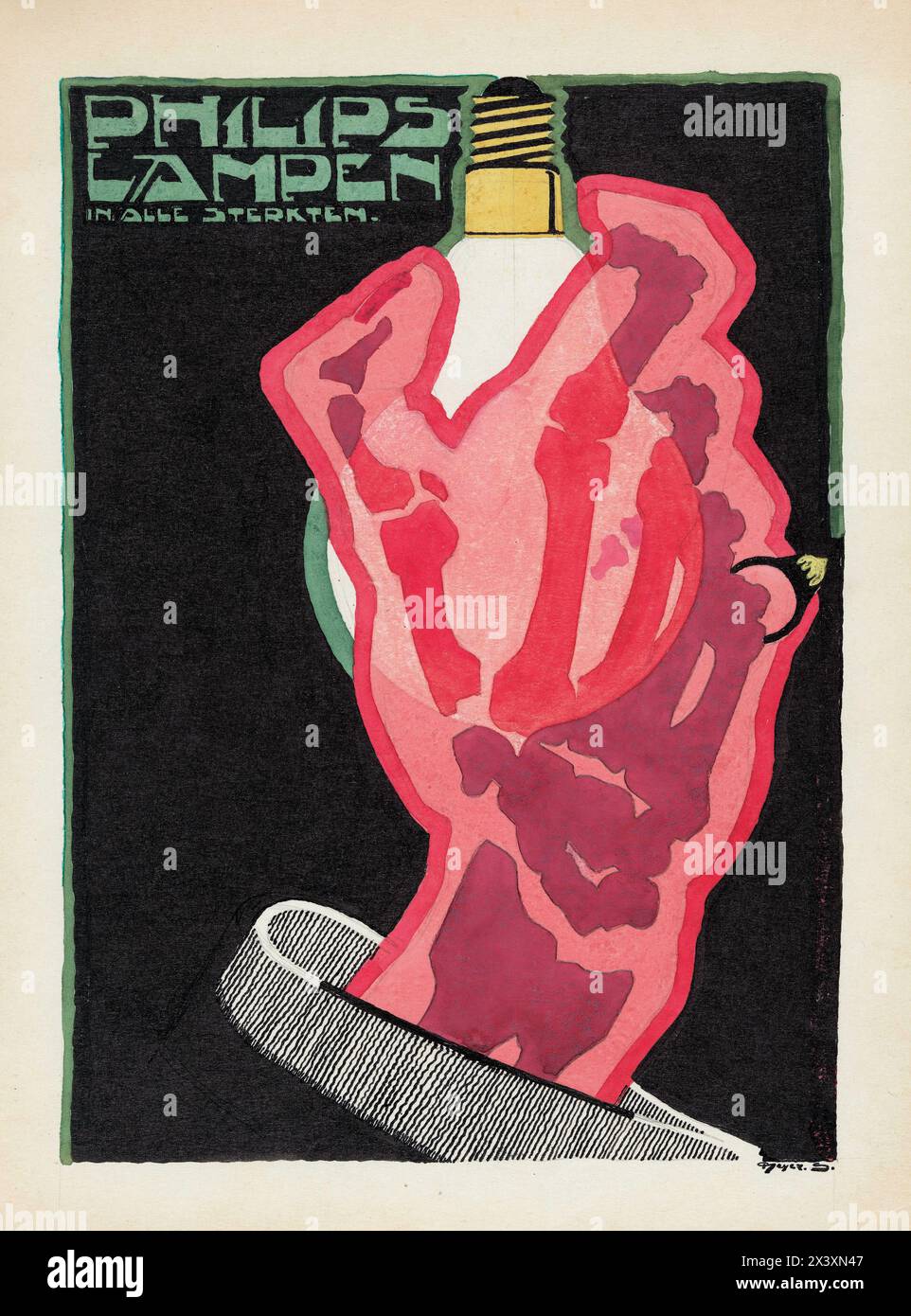 Vintage advertisement poster - Philips lamps in all strengths, Reijer ...