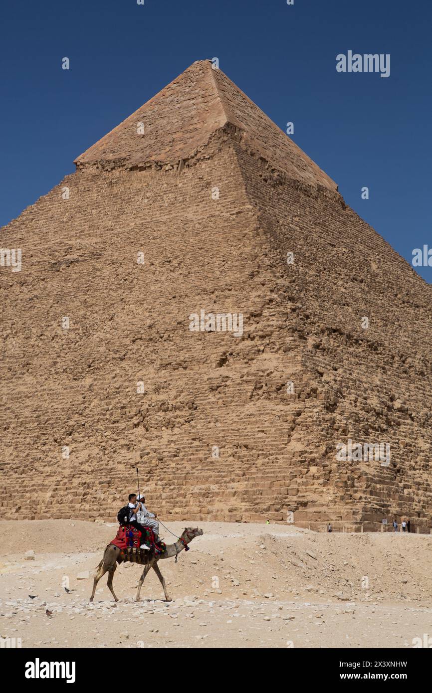 Men on Camel, Pyramid of Khafre (also called Chephren) (background ...
