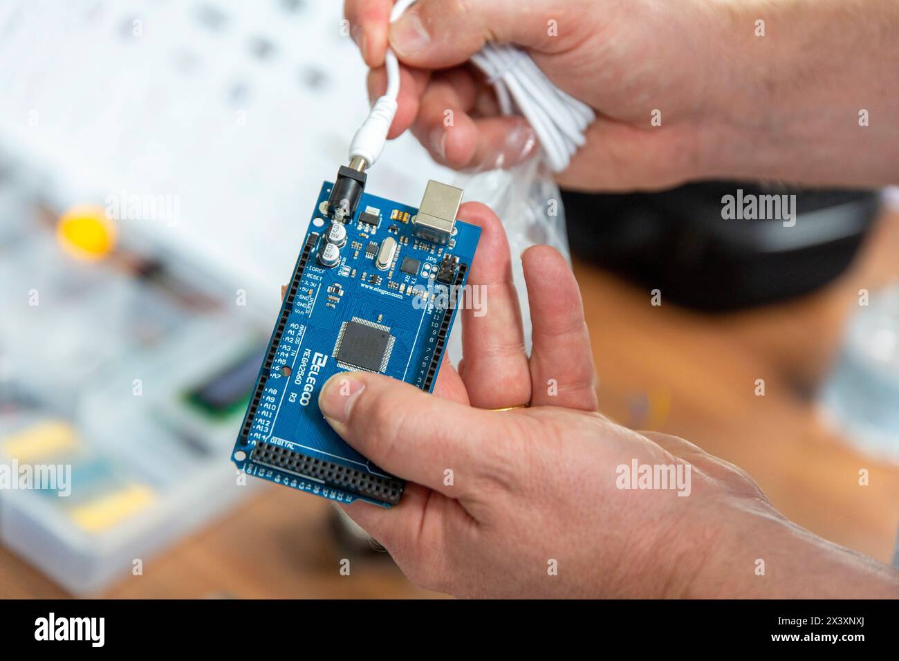 Electronic processor and microcontroller development kit, development board Stock Photo - Alamy