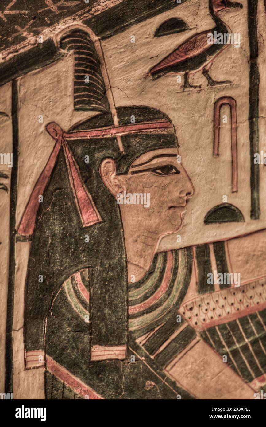 Image of Goddess Maat, Paintings and Relief, Tomb of Nefertari, QV66 ...