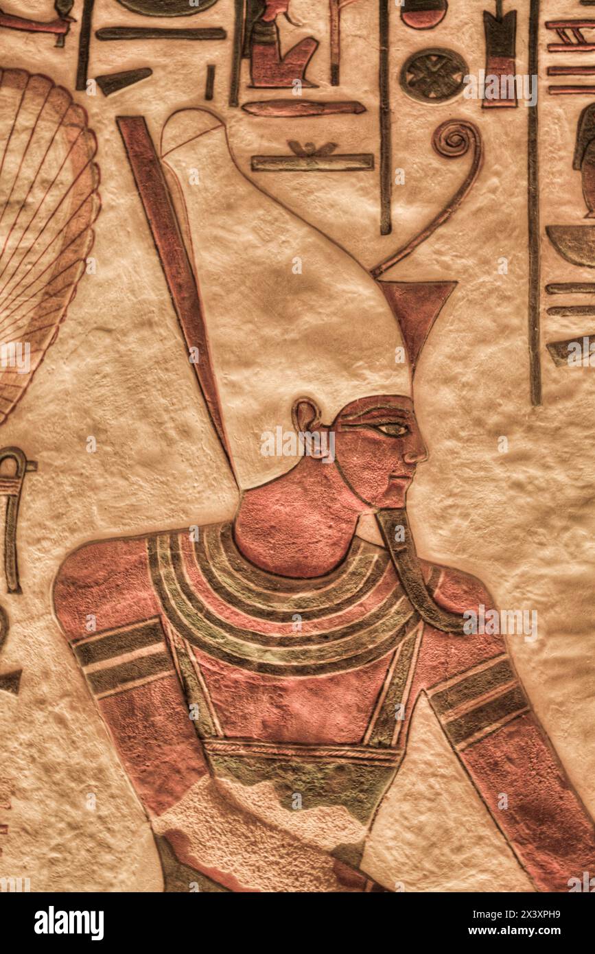 Image of God Atum, Paintings and Relief, Tomb of Nefertari, QV66 ...