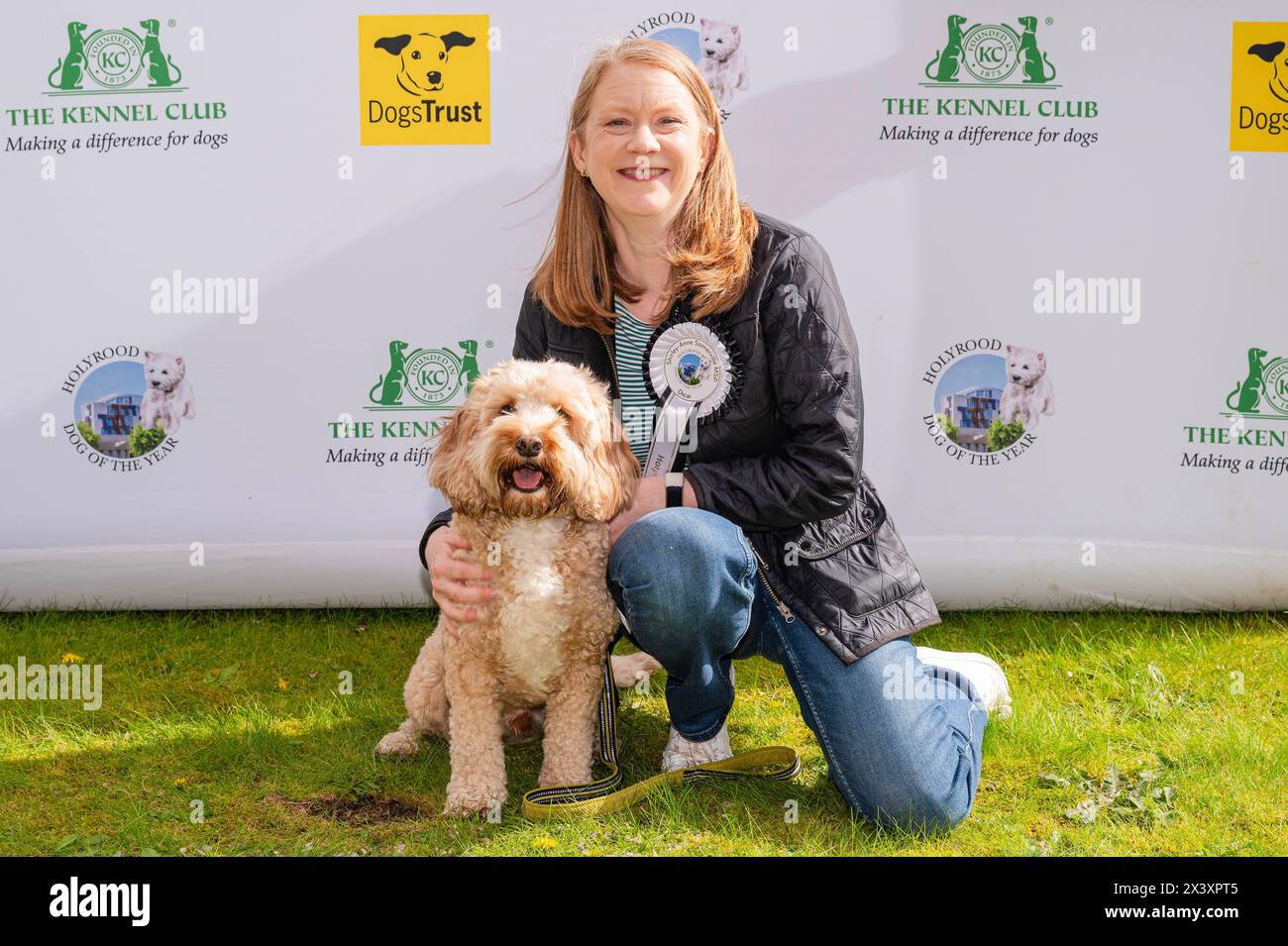 EDITORIAL USE ONLY Cockapoo, Oscar, with Shirley-Anne Somerville MSP ...