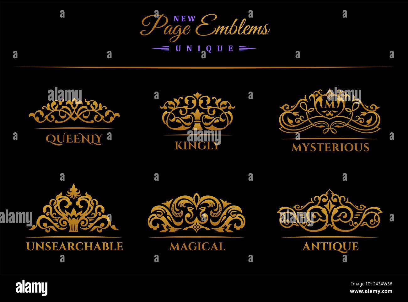 Royal logos set hi-res stock photography and images - Alamy