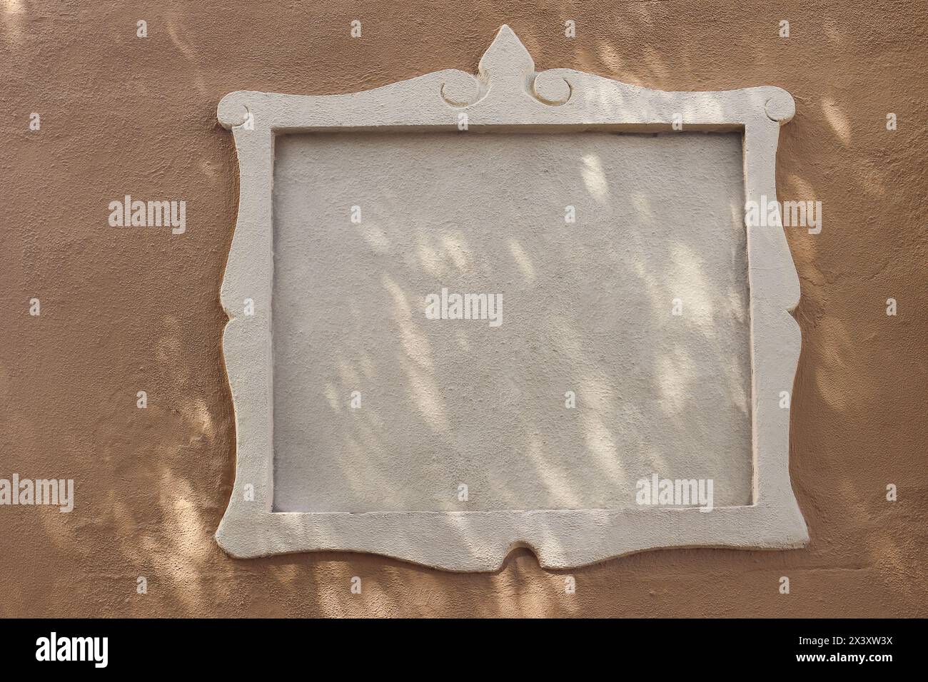 White street name sign, empty place for text, logo. Decorative ...