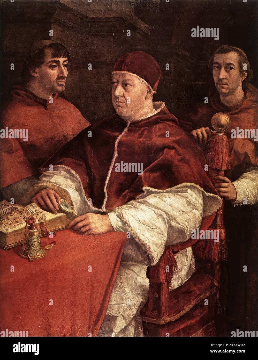 RAFFAELLO Sanzio (b. 1483, Urbino, d. 1520, Roma) Pope Leo X with ...