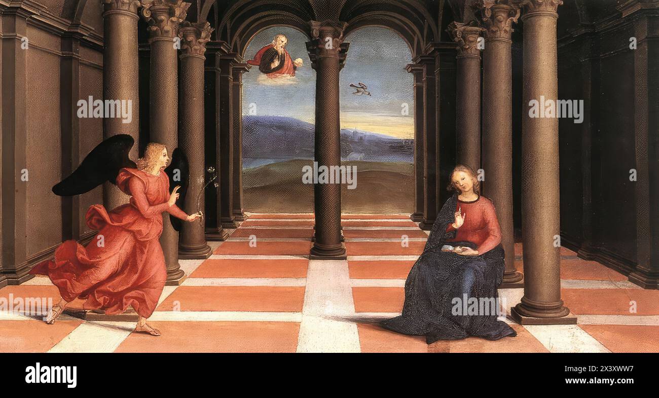 RAFFAELLO Sanzio (b. 1483, Urbino, d. 1520, Roma) The Annunciation ...