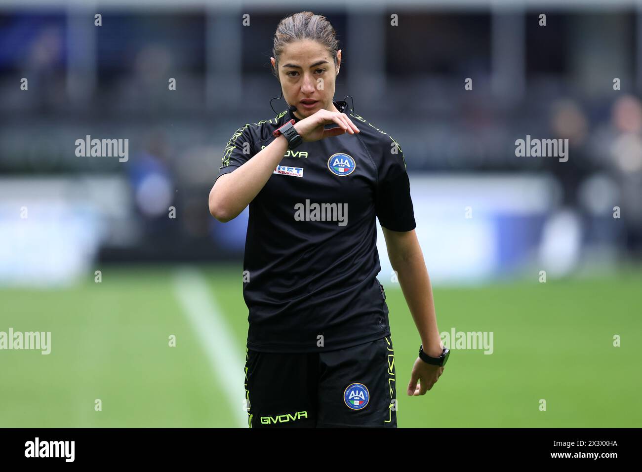 Official Referee Maria Sole Ferrieri Caputi looks on during the Serie A ...