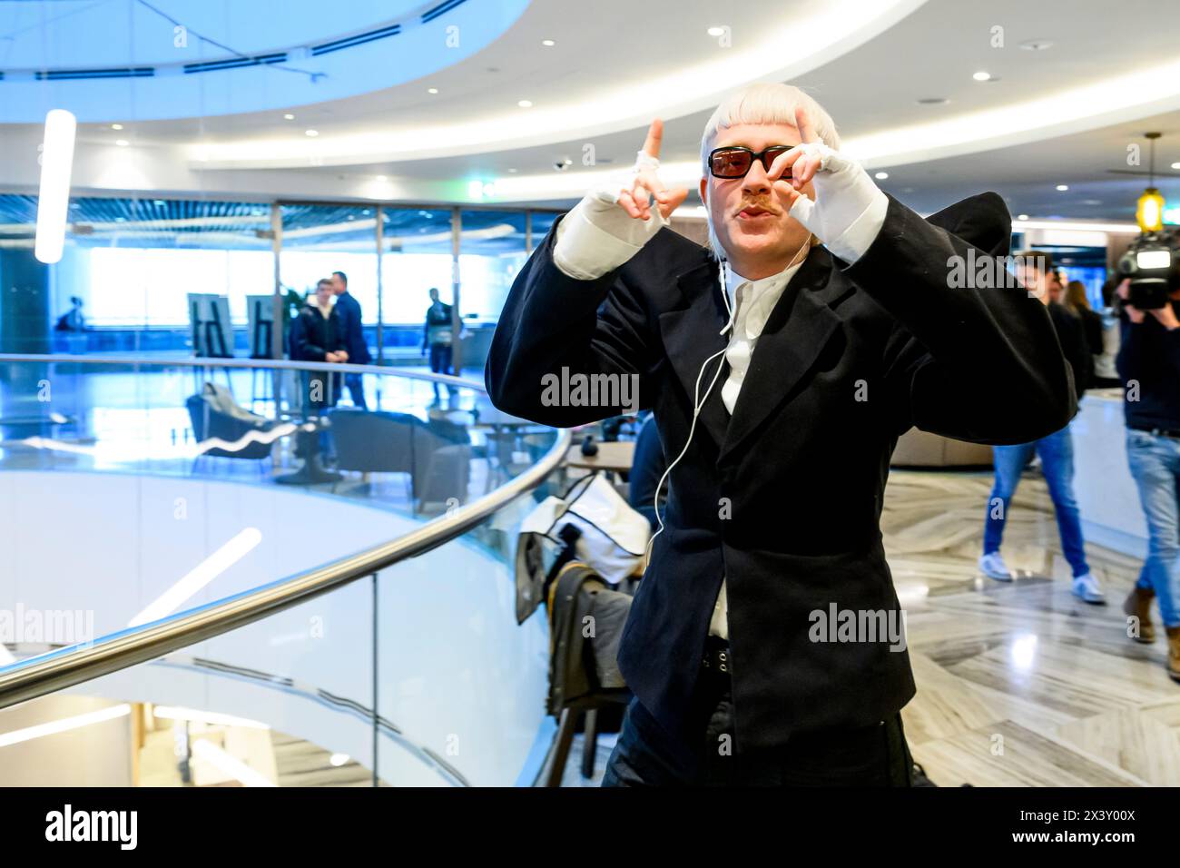 Schiphol, the Netherlands, 29-04-2024 Dutch Eurovision entry departs ...