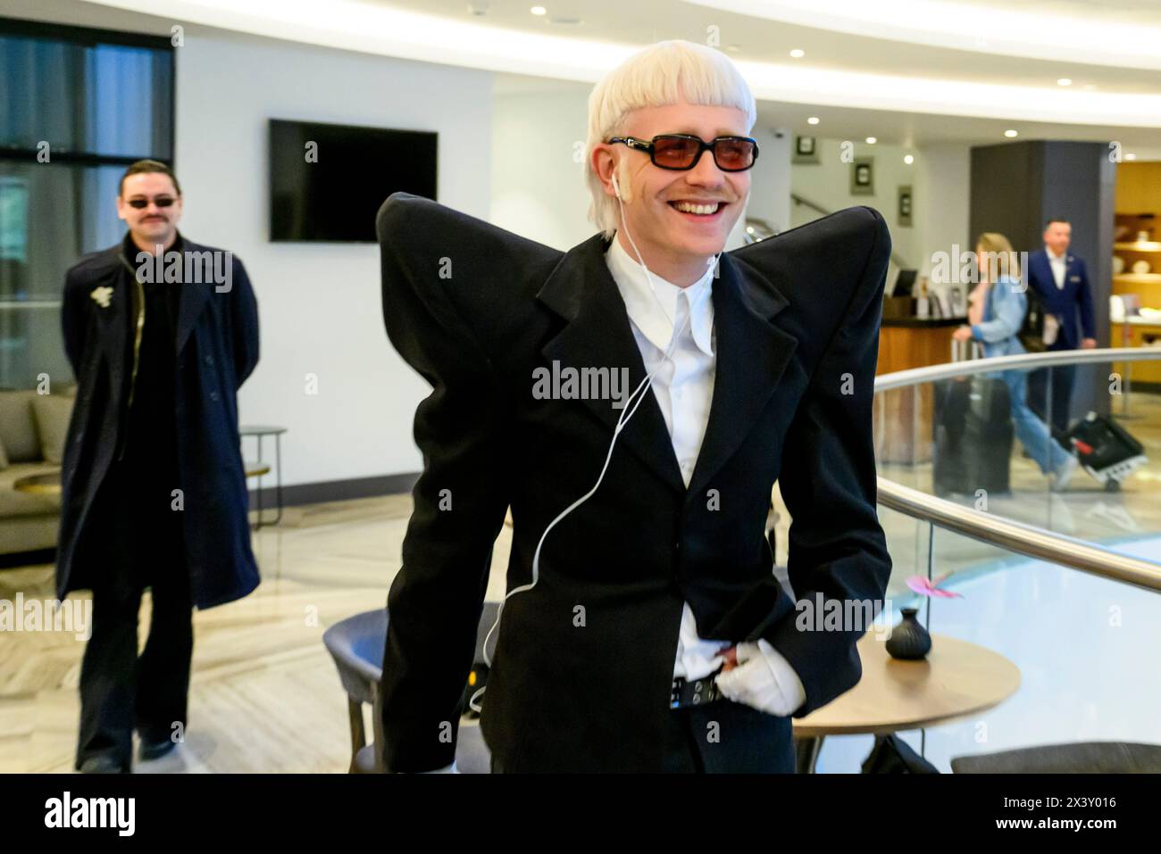 Schiphol, the Netherlands, 29-04-2024 Dutch Eurovision entry departs ...