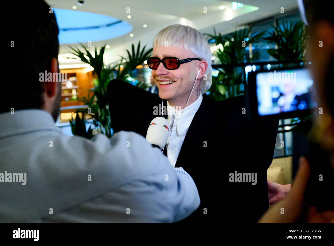 Schiphol, the Netherlands, 29-04-2024 Dutch Eurovision entry departs ...