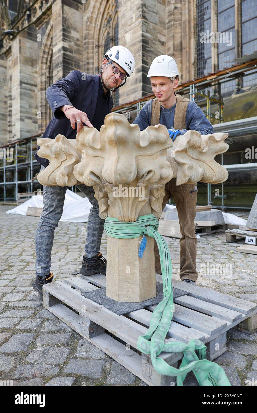 Steinmetzgeselle Joshua Foerster Förster von der Firma Nuethen Nüthen ...
