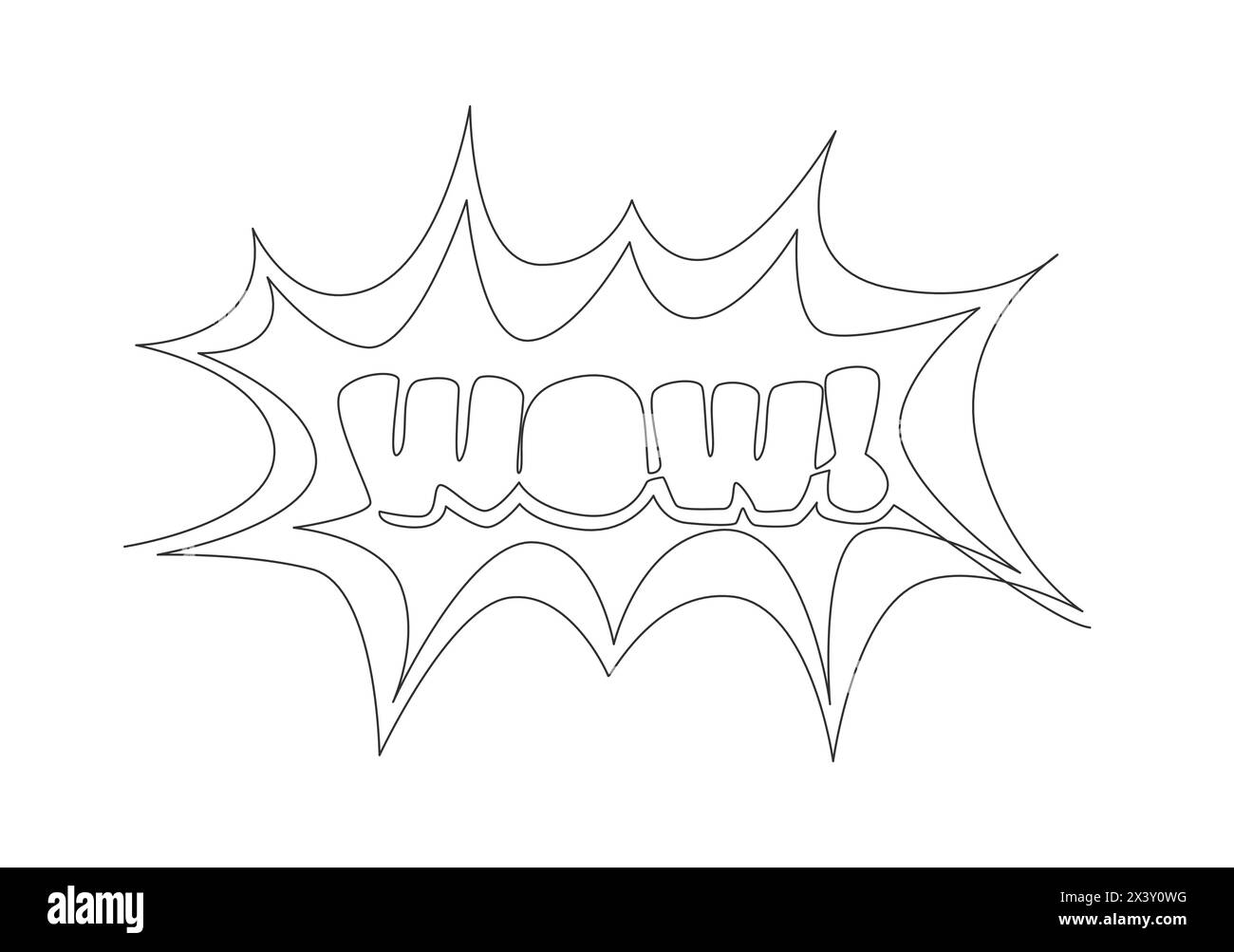 Single continuous line drawing of comical cute and fabulous typography ...