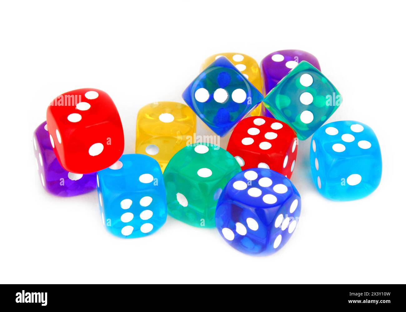 close up of color dice isolated on white background Stock Photo - Alamy