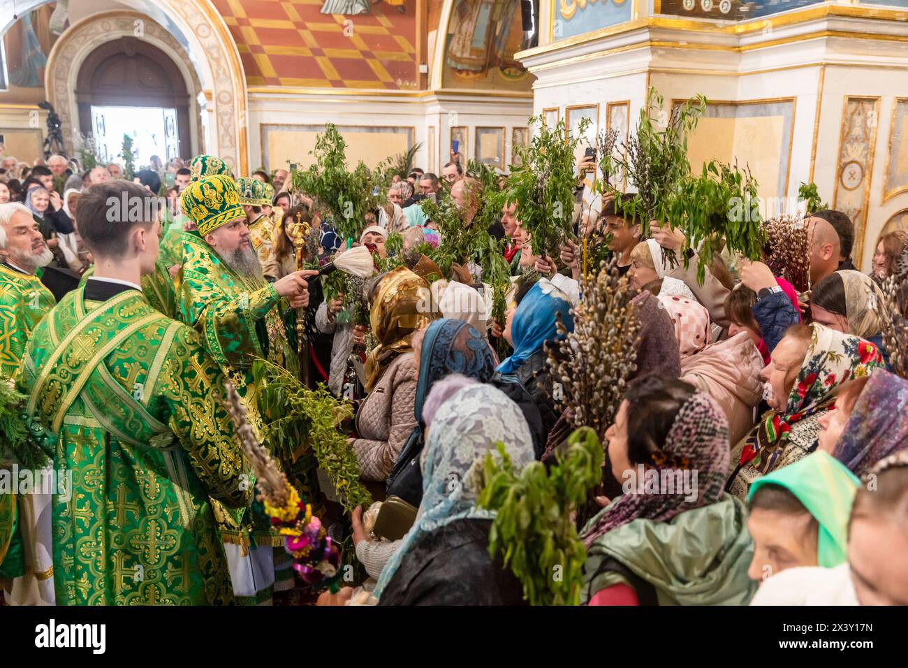 KYIV, UKRAINE - Apr. 28, 2024: Priests And Believers Of The Orthodox ...