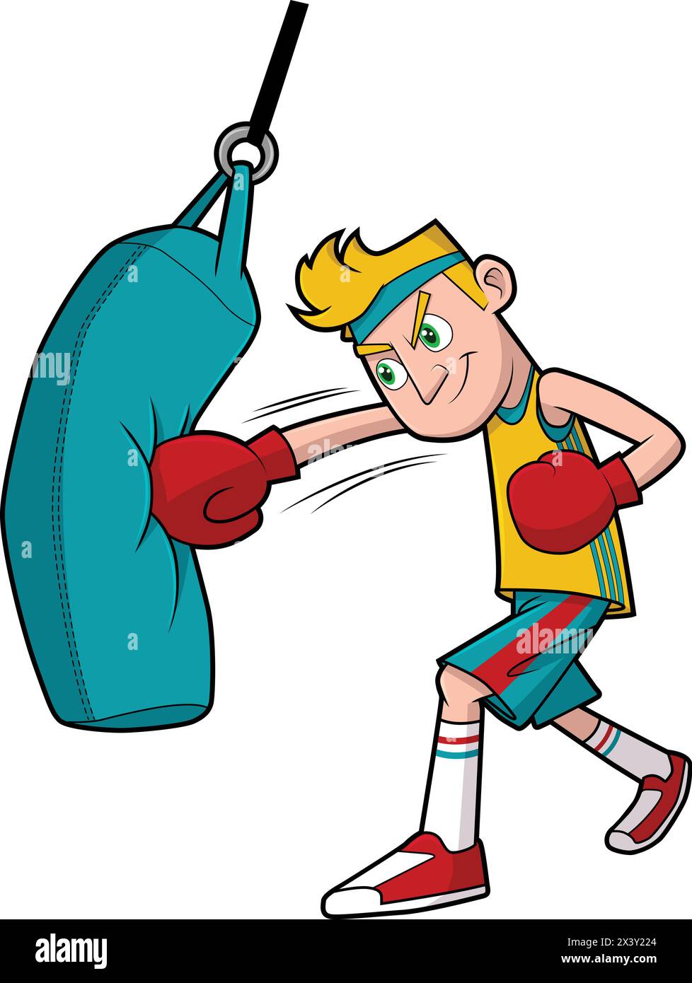 Cartoon man punching hi-res stock photography and images - Alamy