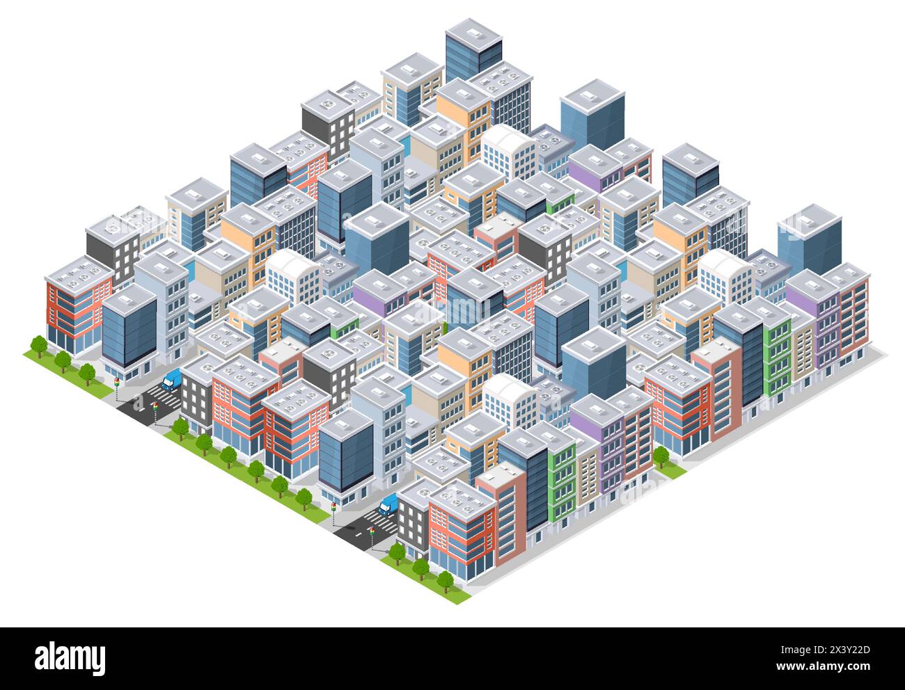Isometric urban megalopolis top view of the city infrastructure town ...