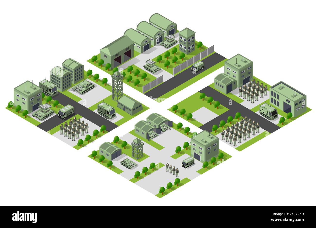 Module object element for building design army armed troop isometric ...