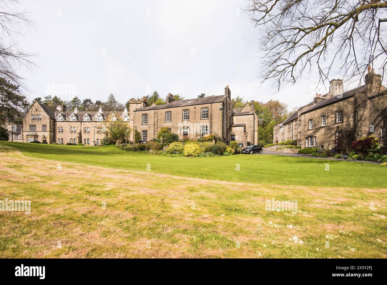 Giggleswick Public School buildings are a prominent feature in a quiet ...