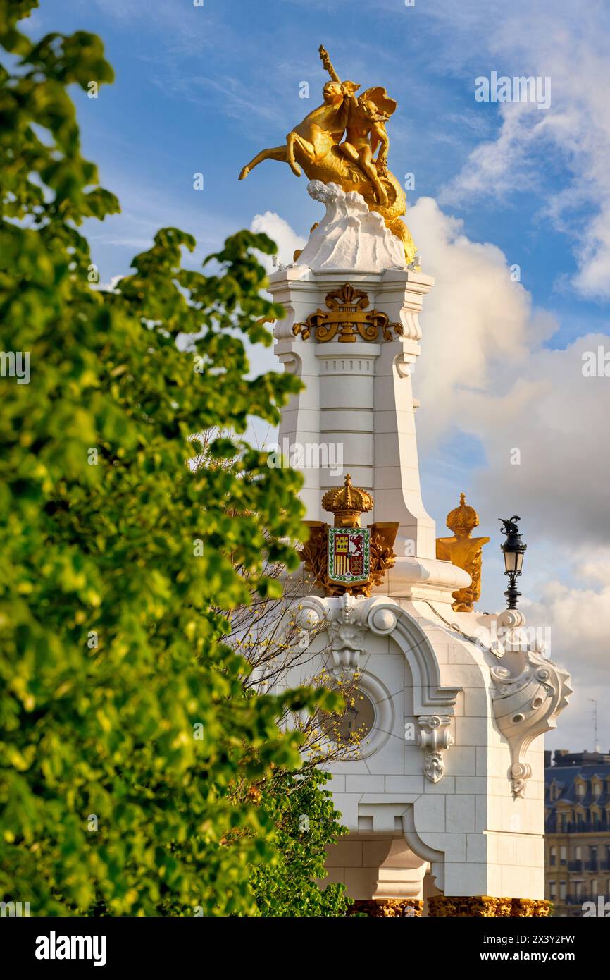 Maria Cristina Bridge elegant structure crossing over the River Urumea ...