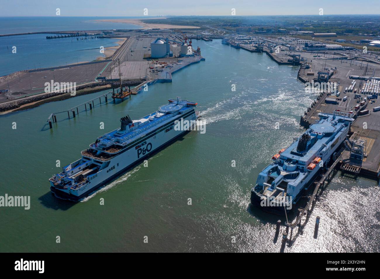 France, Hauts de France, Pas de Calais. Calais. Harbour. Strait of ...