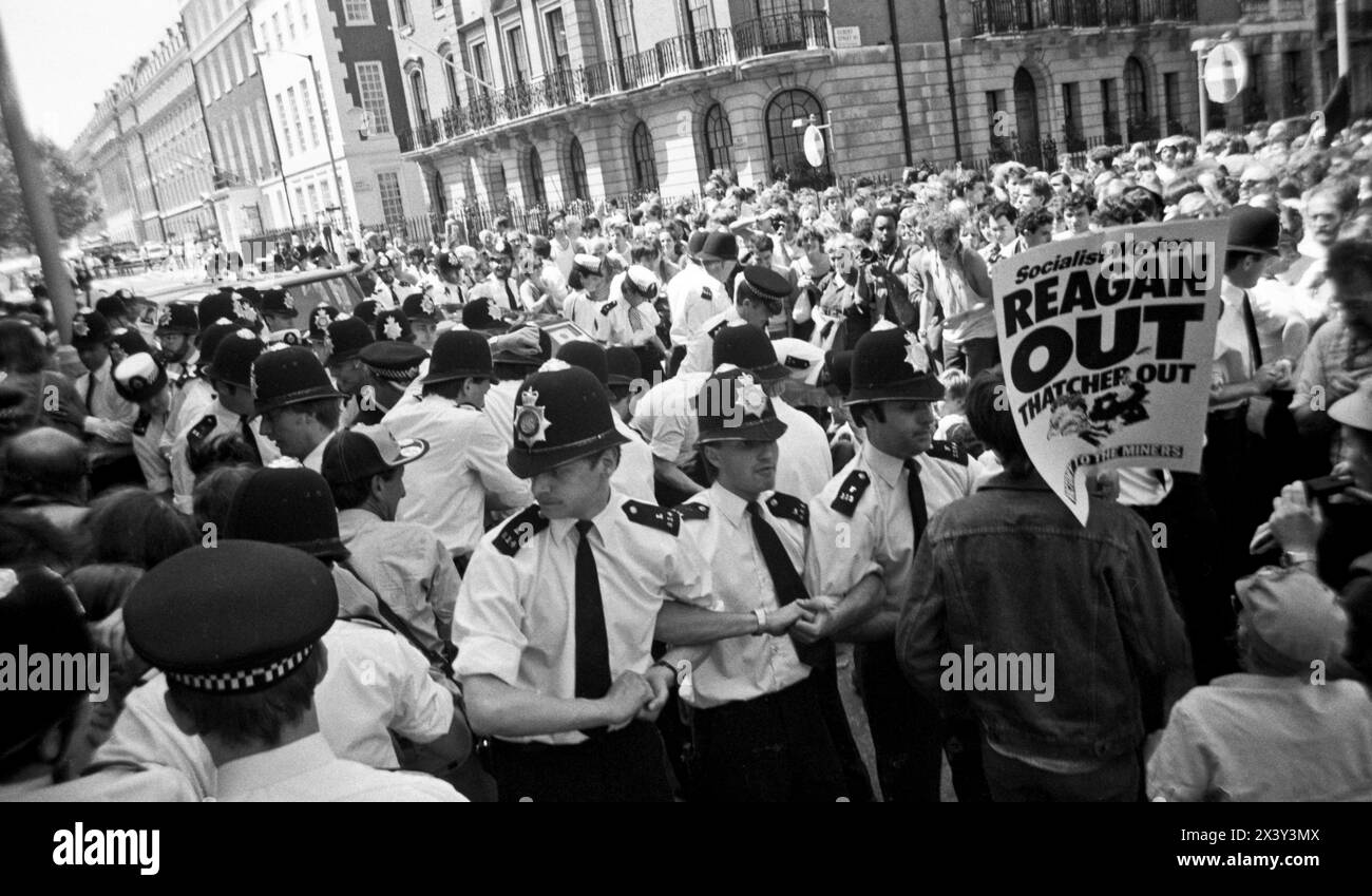 London, UK. 9th June 1984. Police clash with non-violent, direct action ...