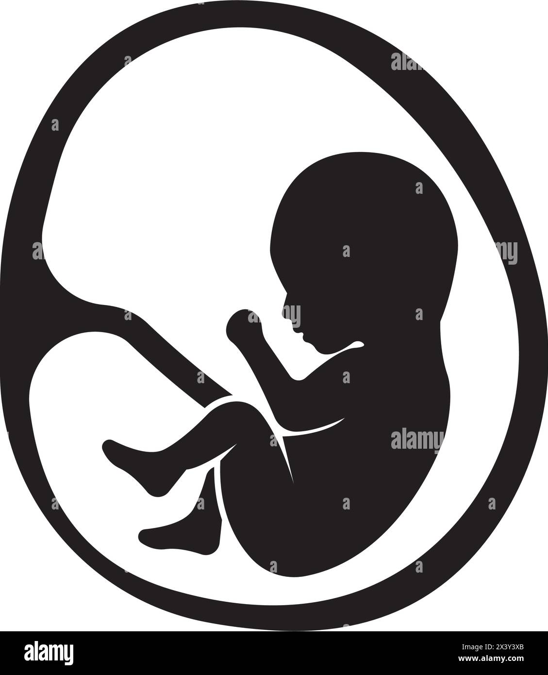 Pregnant mother and fetus icon logo, vector design illustration Stock ...