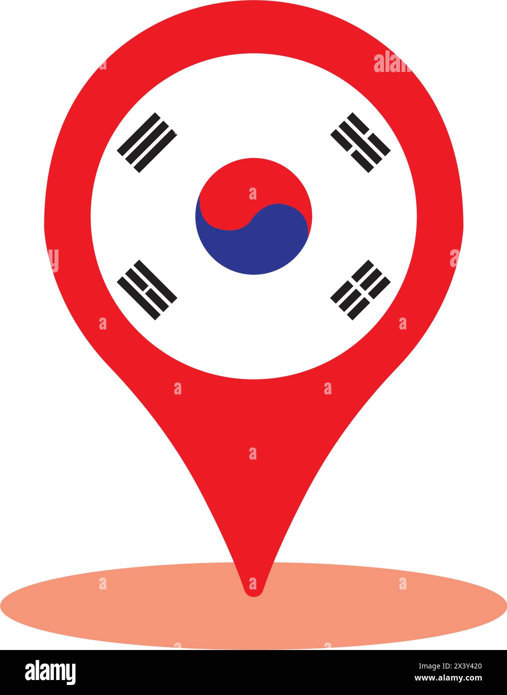 korean flag logo in map shape, vector illustration symbol design Stock ...