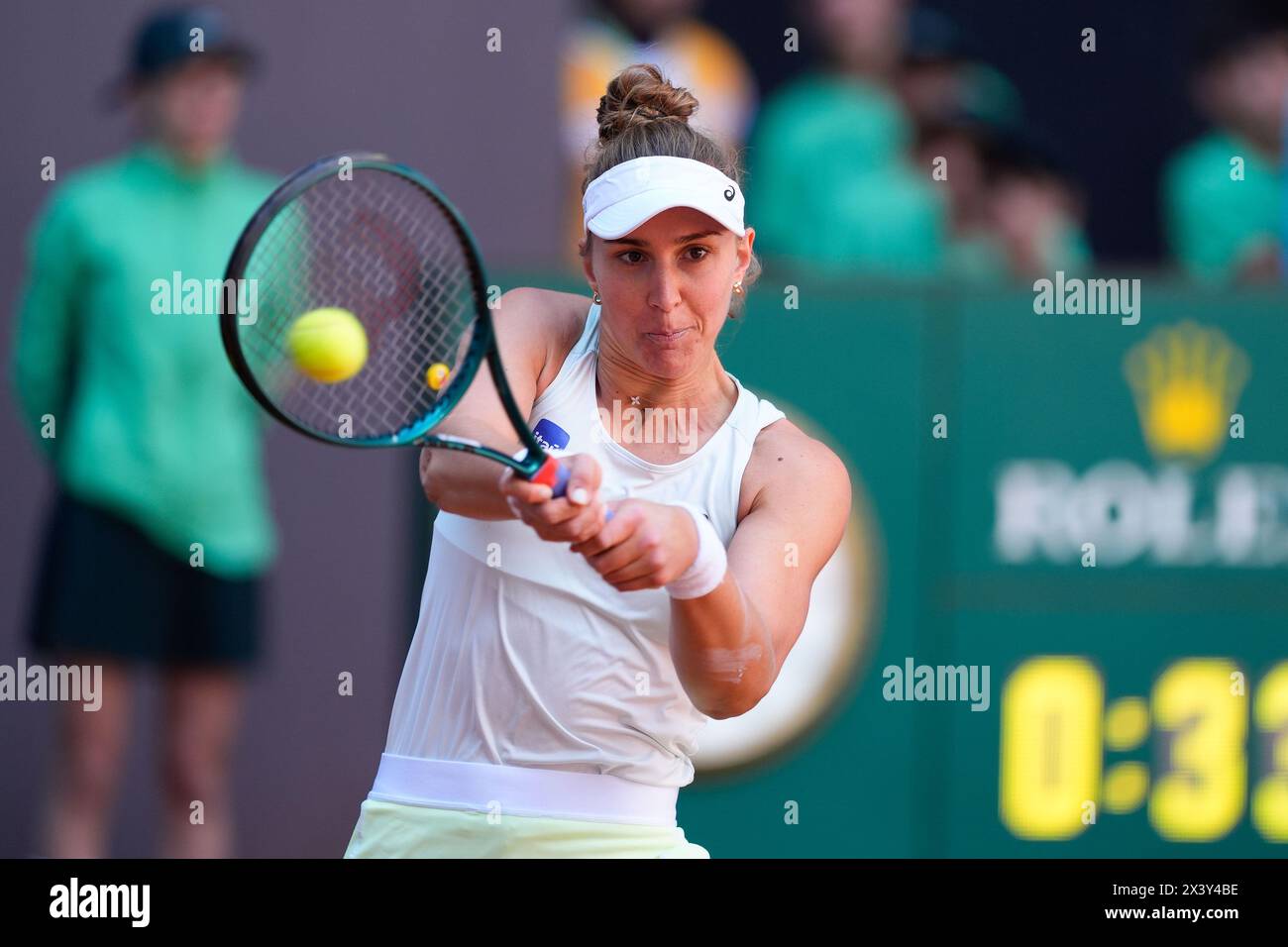 Madrid, Spain. 29th Apr, 2024. Beatriz Haddad Maia of Brazil in action ...