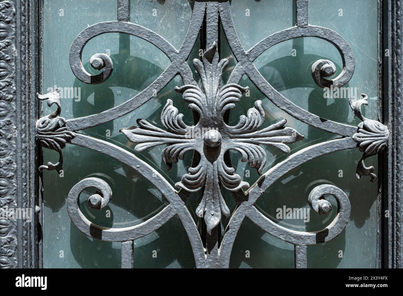 Architectural details of iron floral ornamentation in the historic Old ...