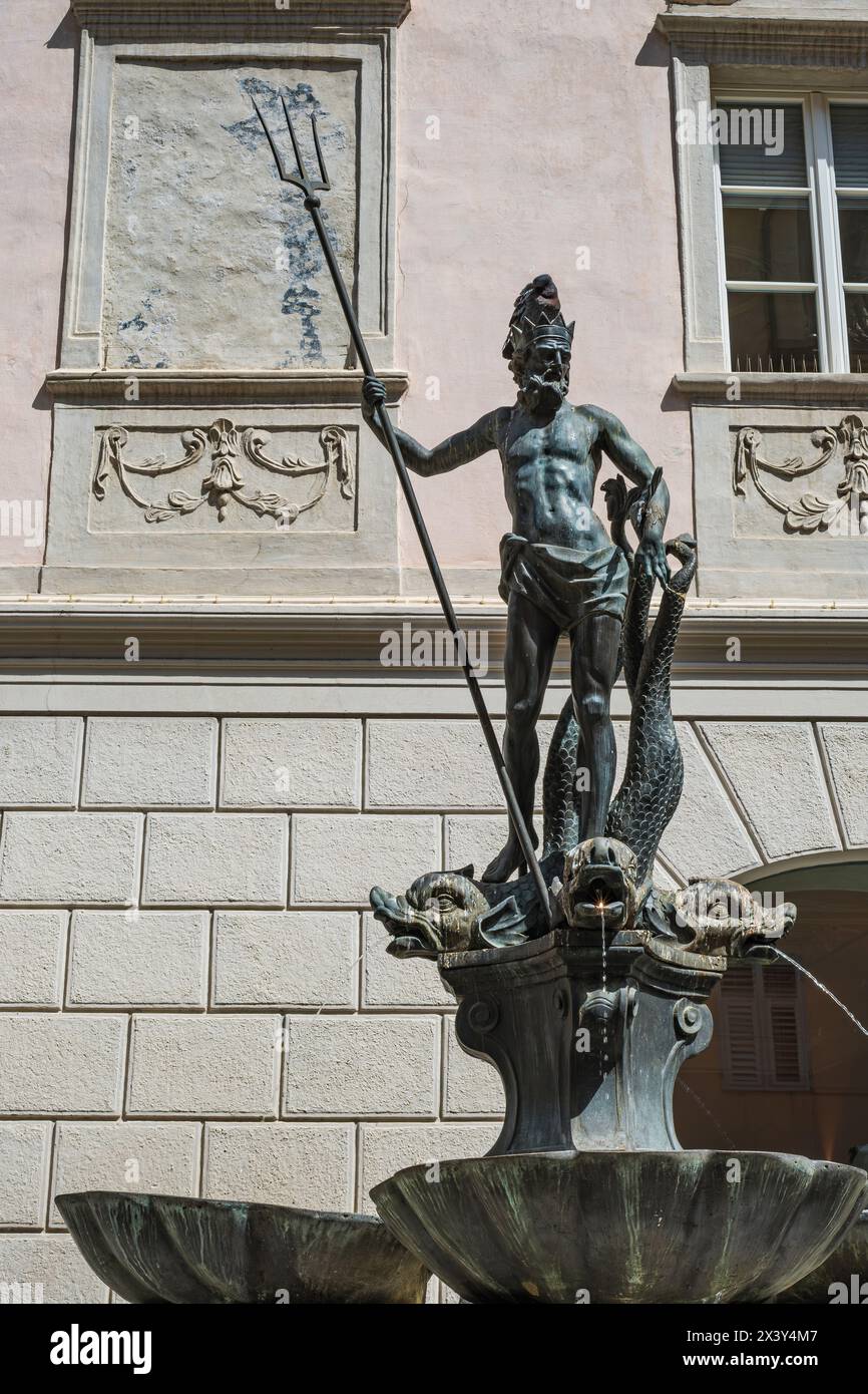The Neptune Fountain at the Fruit Market in the historic Old Town of ...