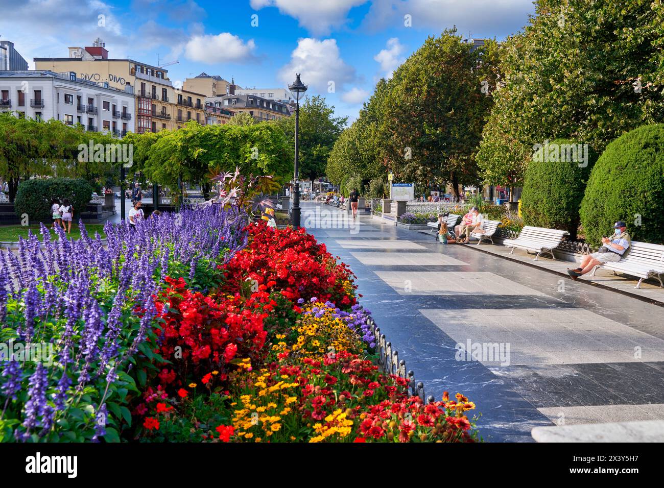 Gardens in Plaza Easo, Barrio Amara, Donostia, San Sebastian ...