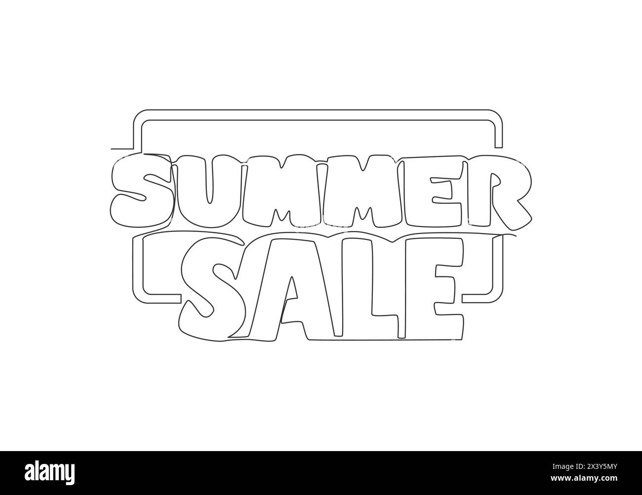 One single line drawing of cute and cool promotion and discount ...