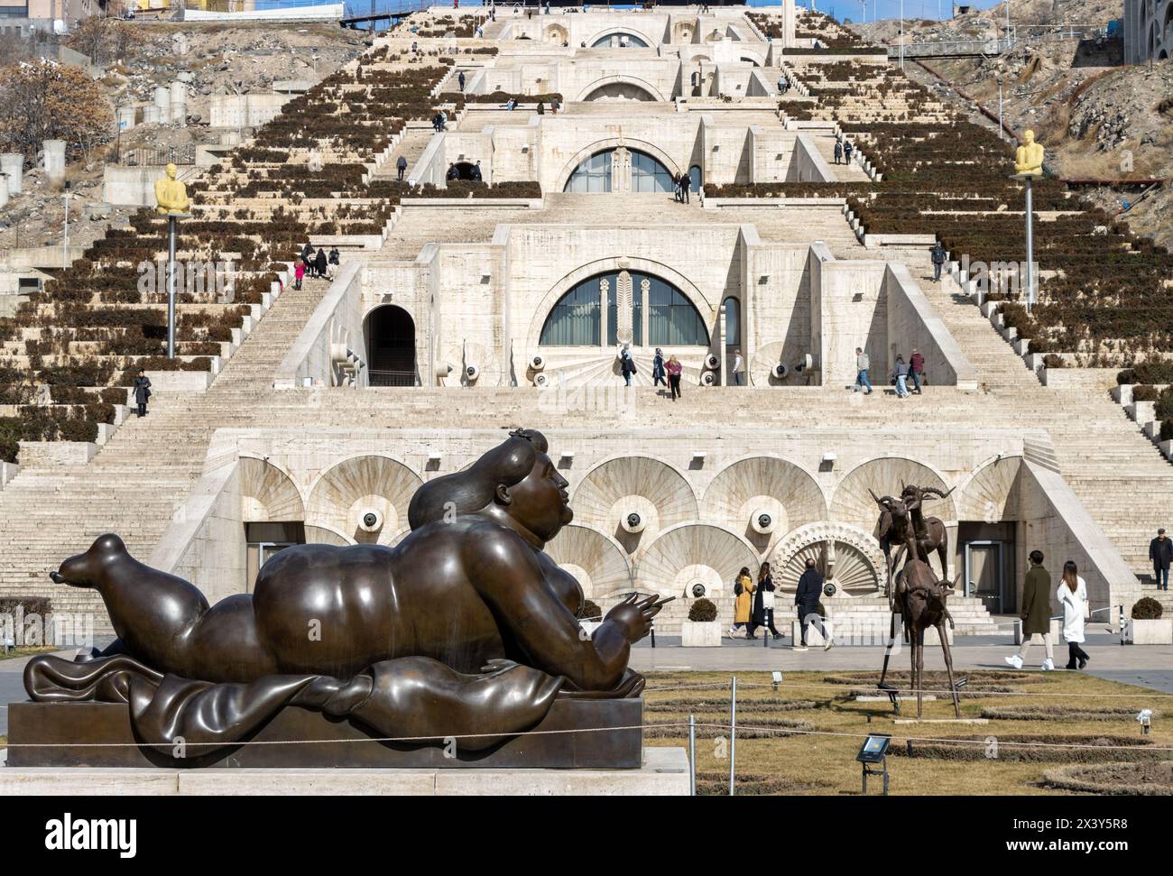 Yerevan, Armenia February 13 2024: Yerevan Cascade and Alexander ...