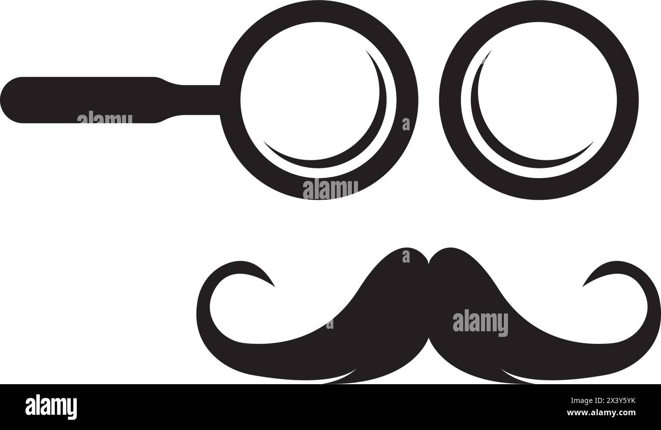 detective with moustache simple icon illustration design Stock Vector ...