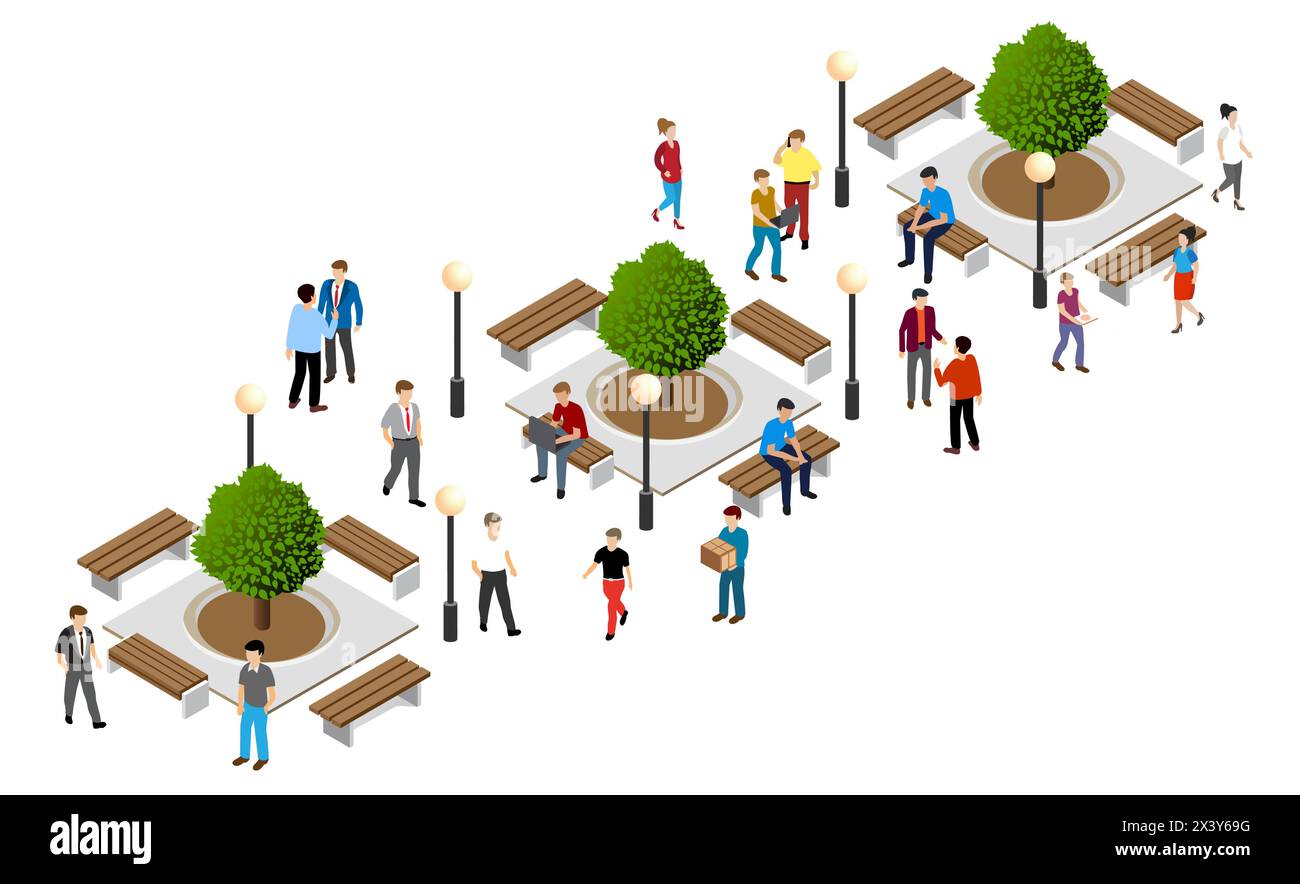 Walking paths illustration Stock Vector Images - Alamy