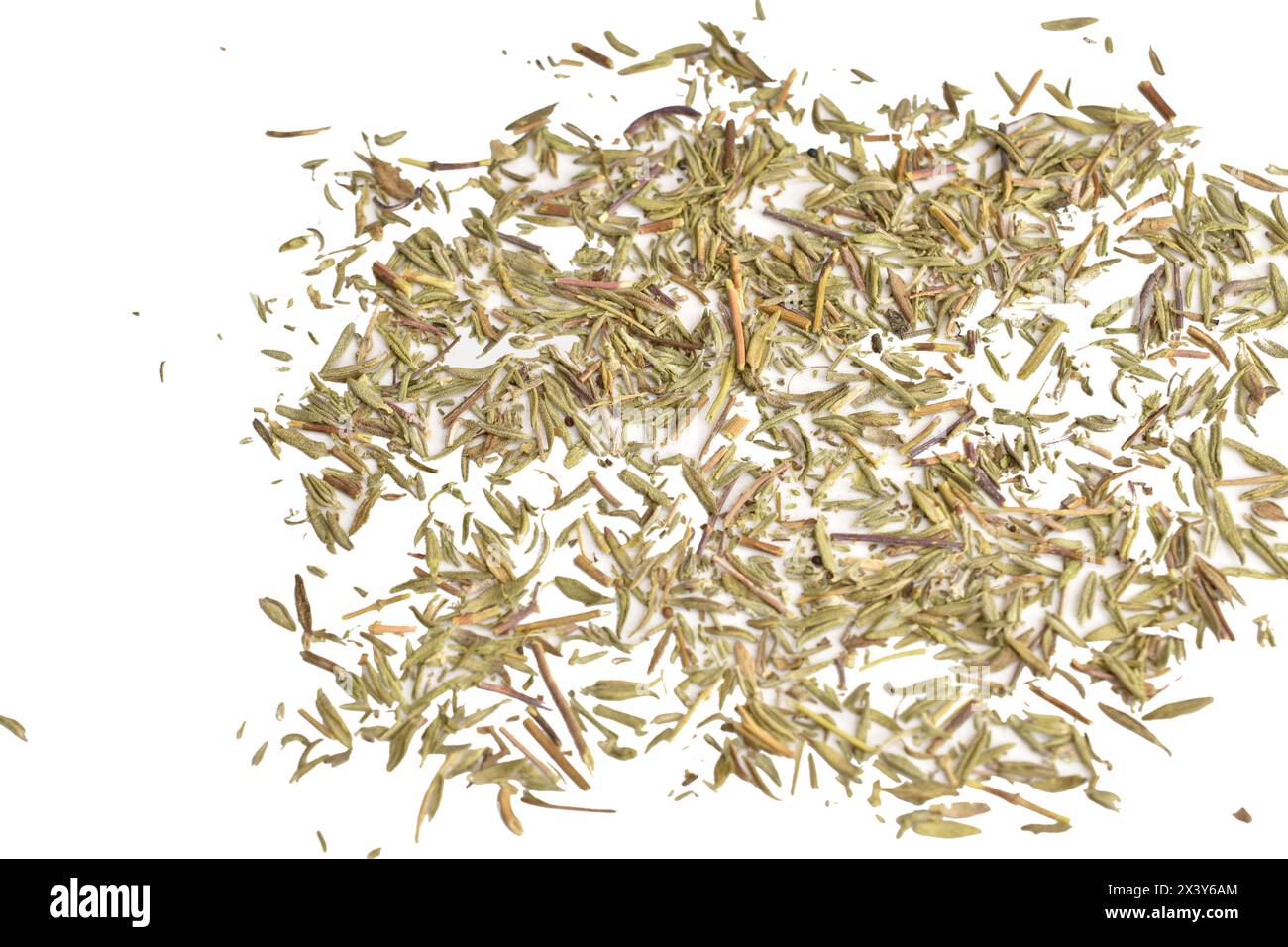 Dry thyme seeds, ready-to-eat product, on a white background. Close-up ...