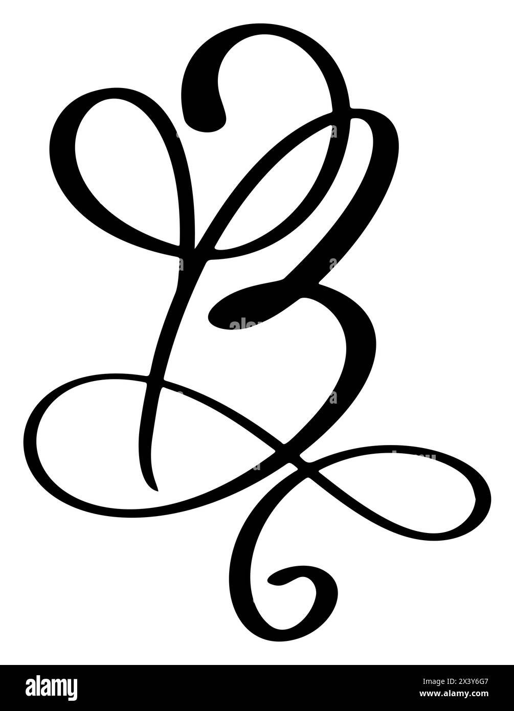 Hand drawn vector calligraphy letter B. Script font logo. Handwritten ...