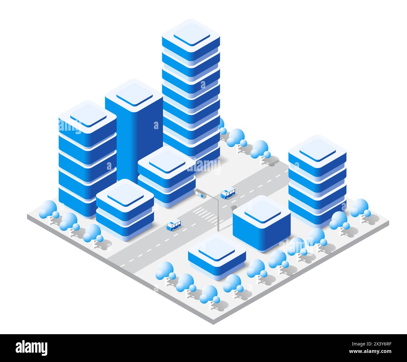 Isometric urban megalopolis top view of the city infrastructure town ...