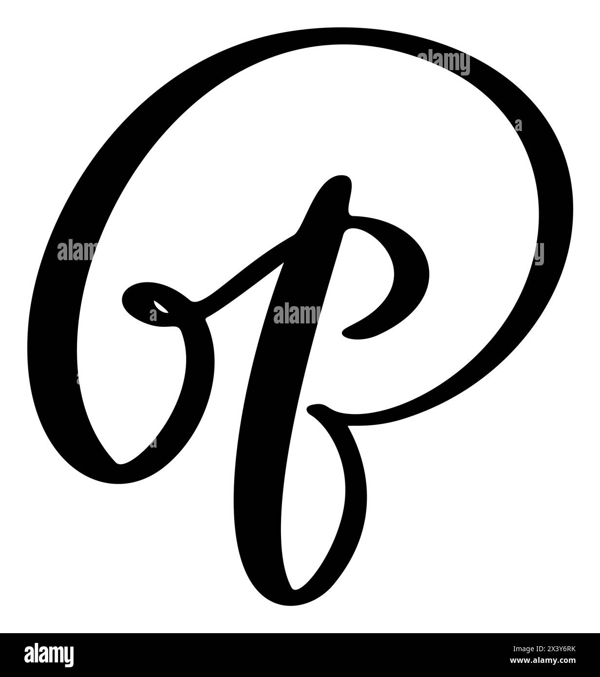 Vector calligraphy hand drawn letter B. Script font logo icon ...