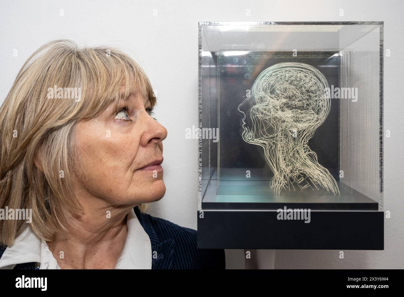 London, UK. 29 April 2024. Artist Angela Palmer with her work 'Self ...