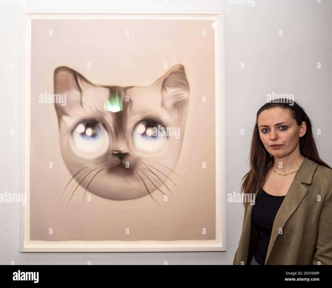 London, UK. 29 April 2024. Artist Rose Palmer with her work 'I'm Cute ...