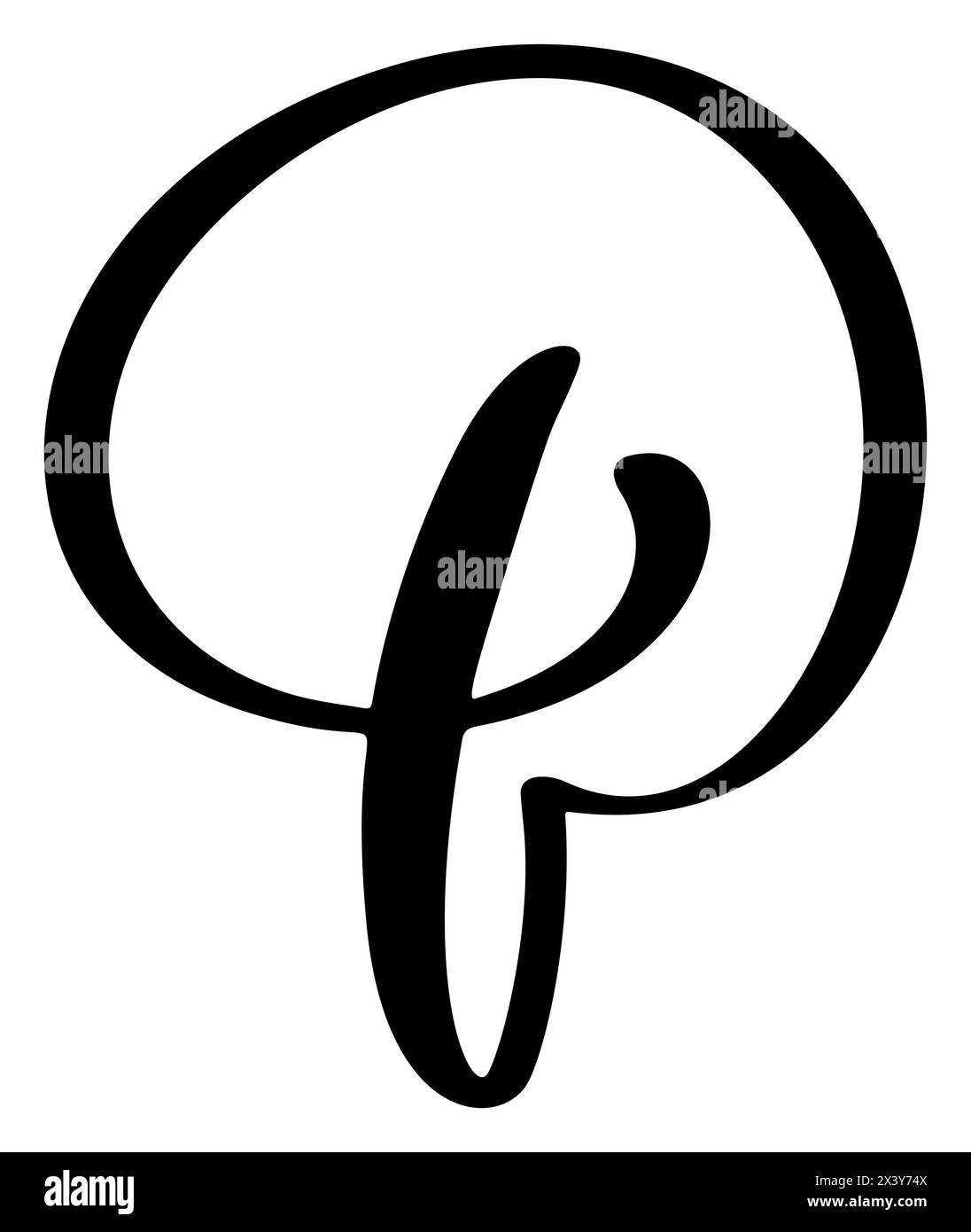 Vector calligraphy hand drawn letter B logo. Script font. Handwritten ...