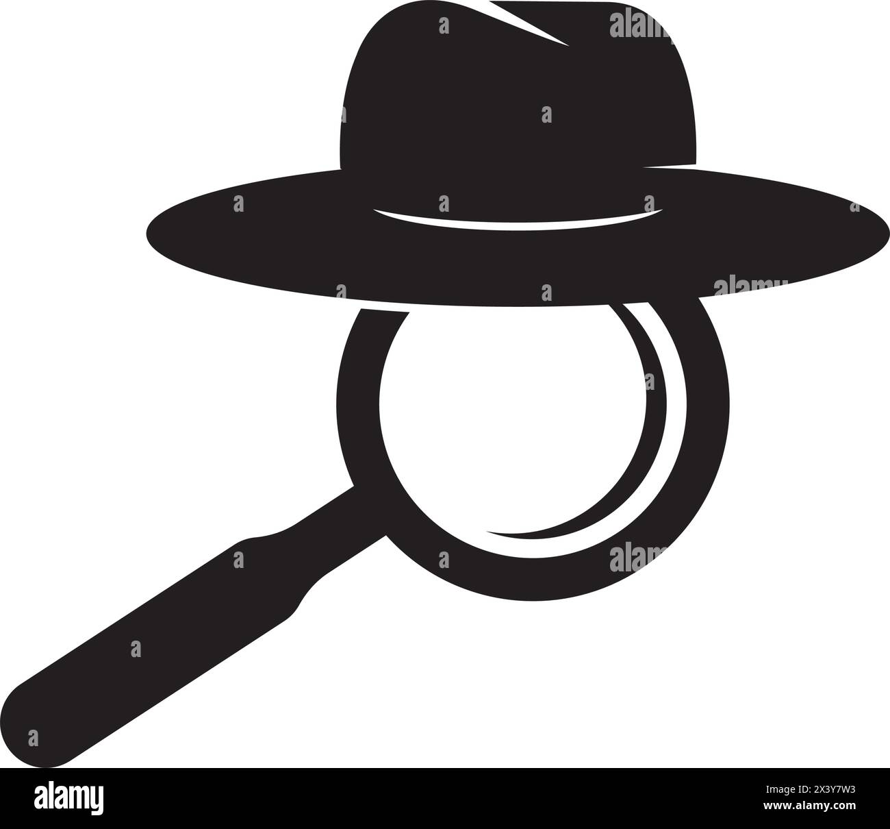 Detective character logo design Black and White Stock Photos & Images ...