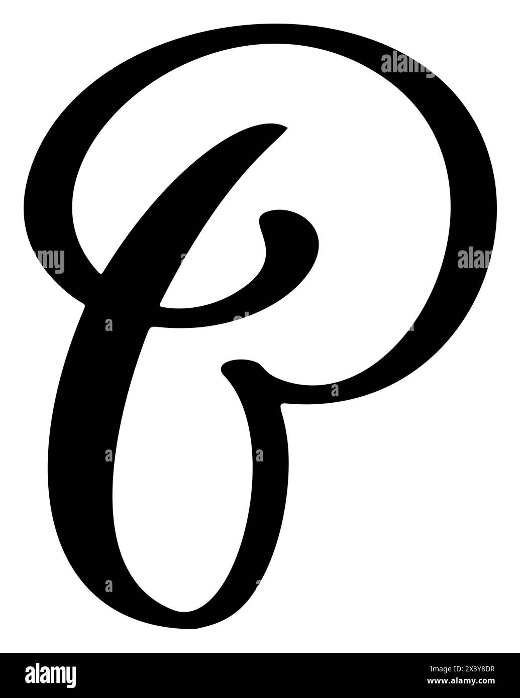 Vector calligraphy hand drawn letter B. Script font logo icon ...