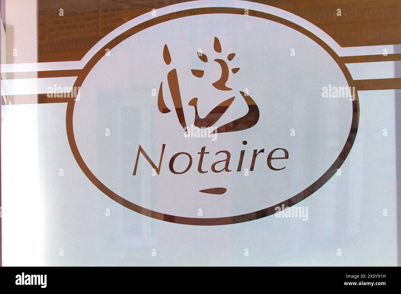 France, sign of notary Stock Photo - Alamy